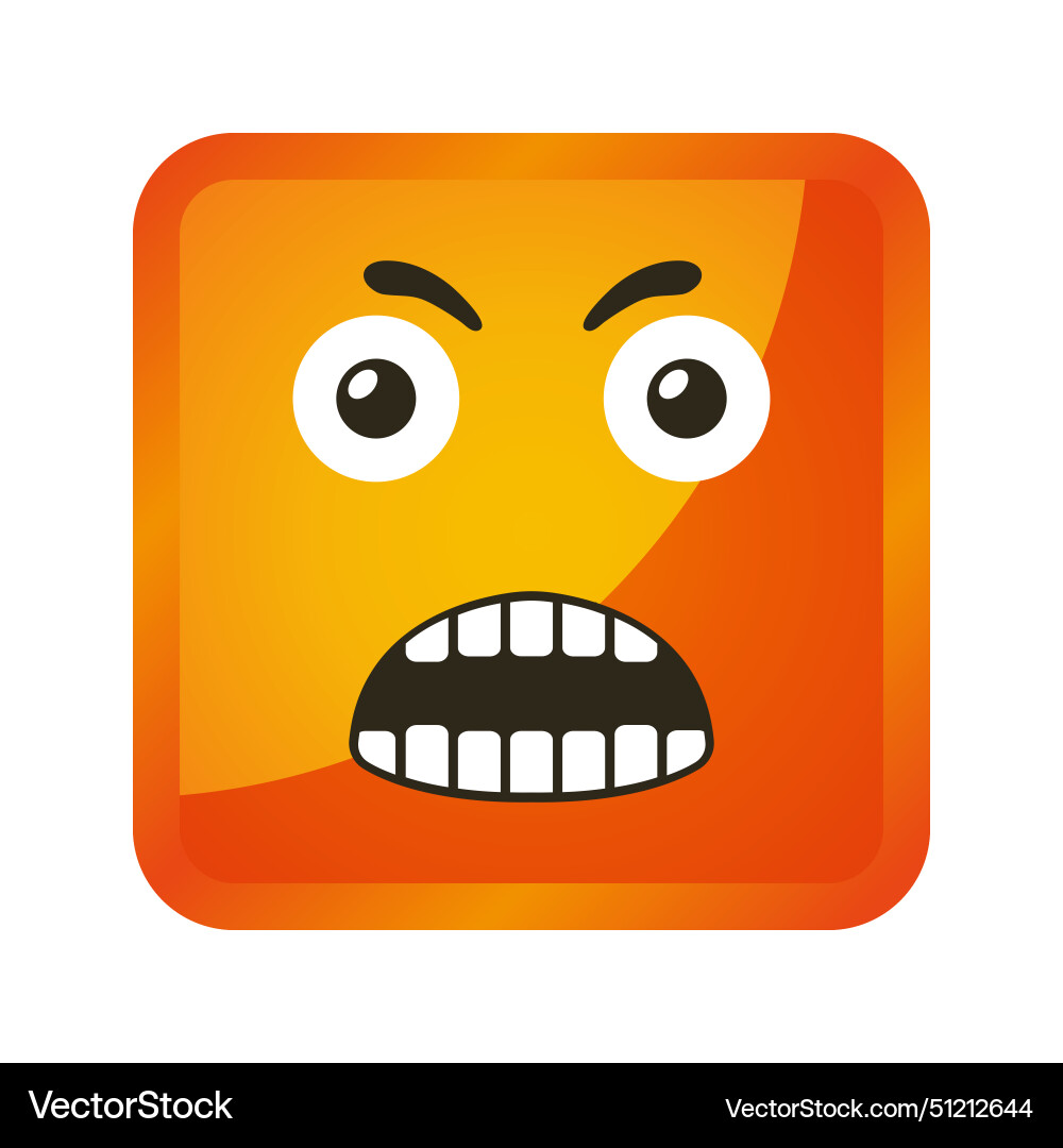 Yellow square emoticons and emojis in flat style Vector Image