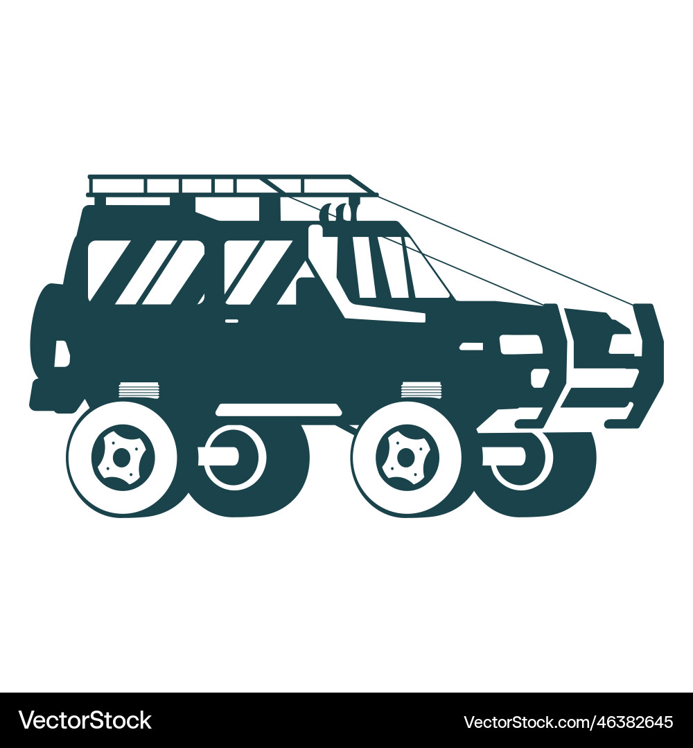 Big wheels jeep Royalty Free Vector Image - VectorStock
