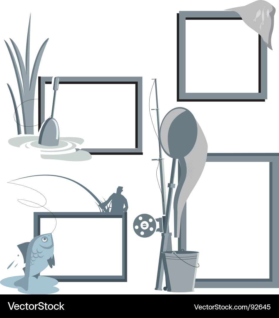 Fishing frames Royalty Free Vector Image - VectorStock