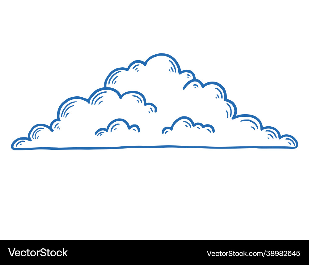 Hand drawn cloud set doodle Royalty Free Vector Image