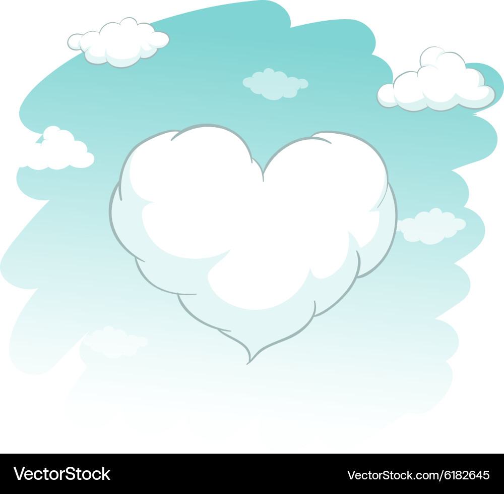 Heart shape cloud in the sky Royalty Free Vector Image