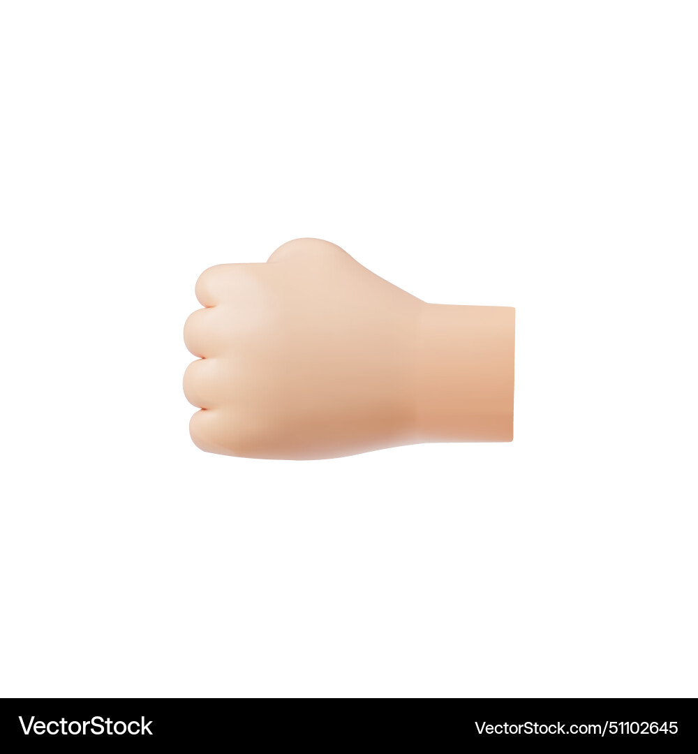 Human hand fist gesture 3d friendly Royalty Free Vector