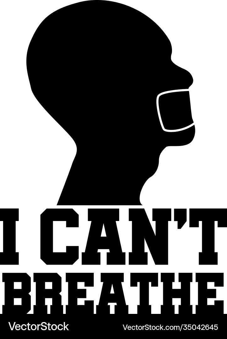 I can t breathe isolated on white background Vector Image