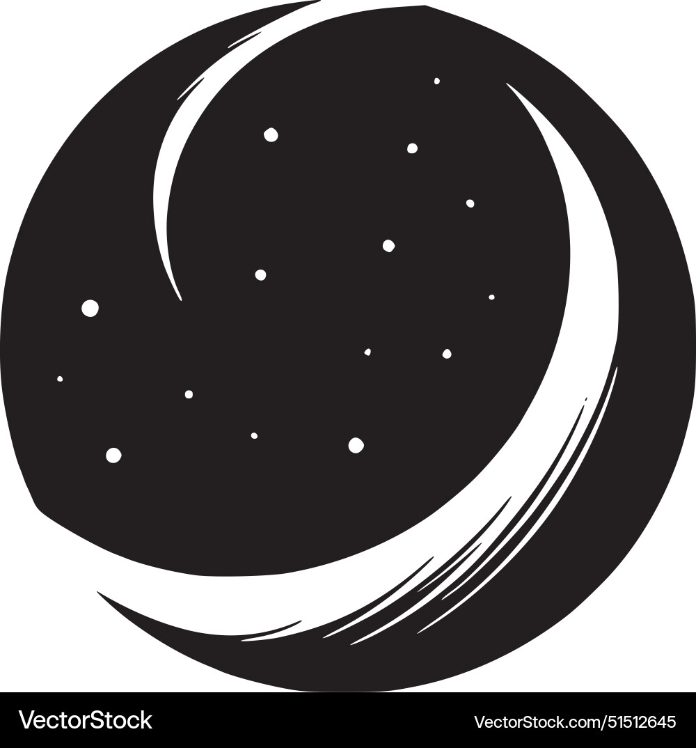 Moon - black and white isolated icon Royalty Free Vector