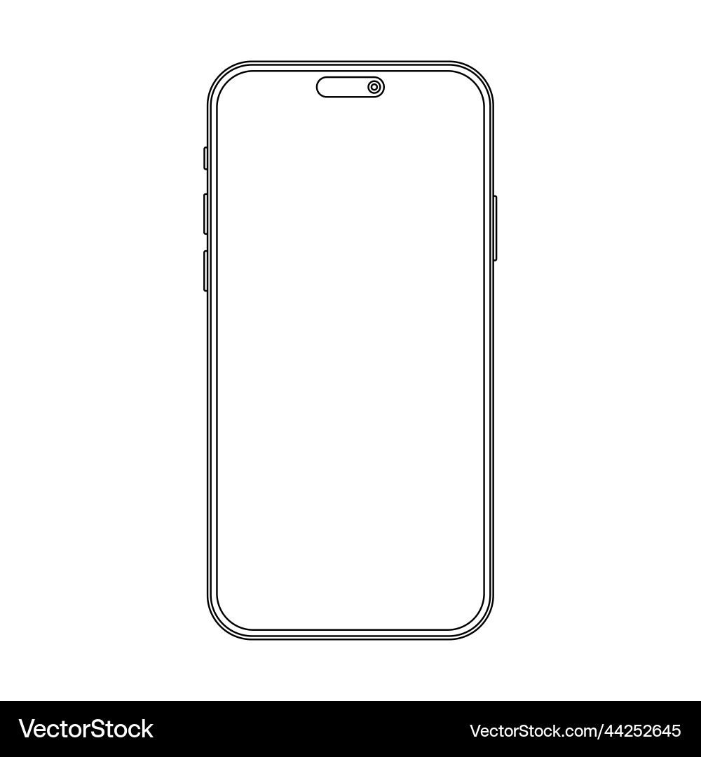 Outline line mockup template phone Royalty Free Vector Image