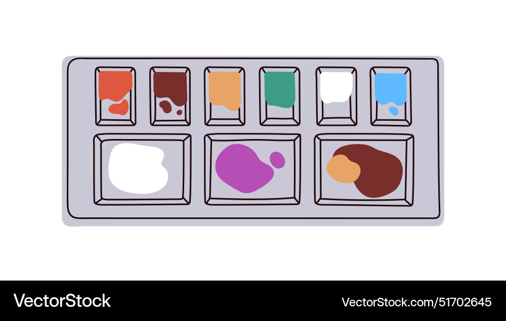 Paint palette paintbox drawing colors art tool Vector Image