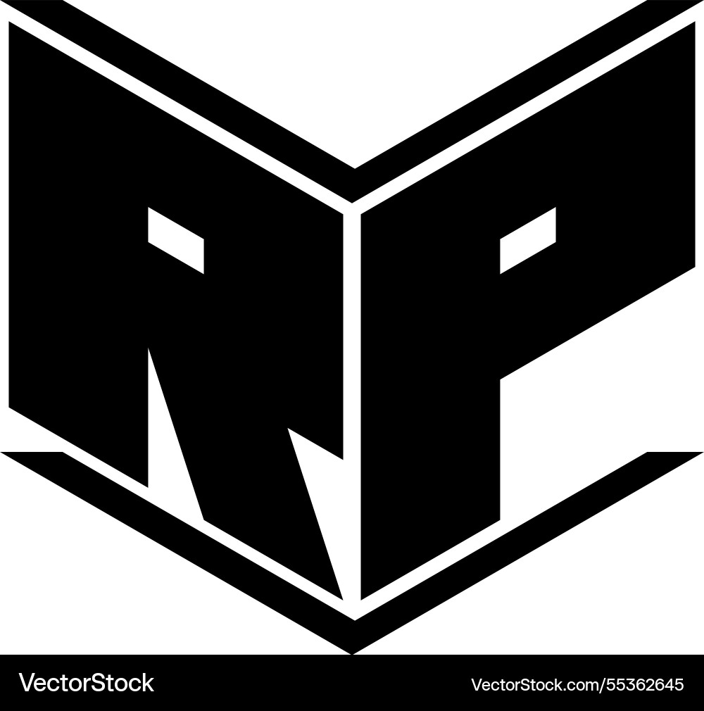 Rp monogram logo with a modern and minimalist Vector Image