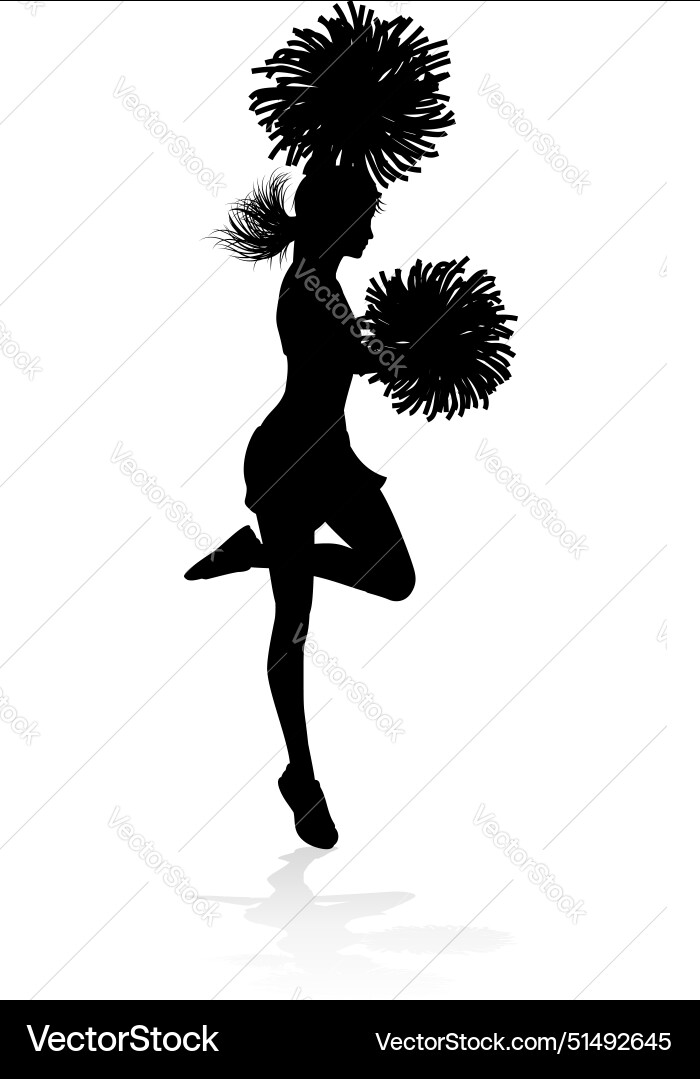Silhouette cheerleader woman Royalty Free Vector Image