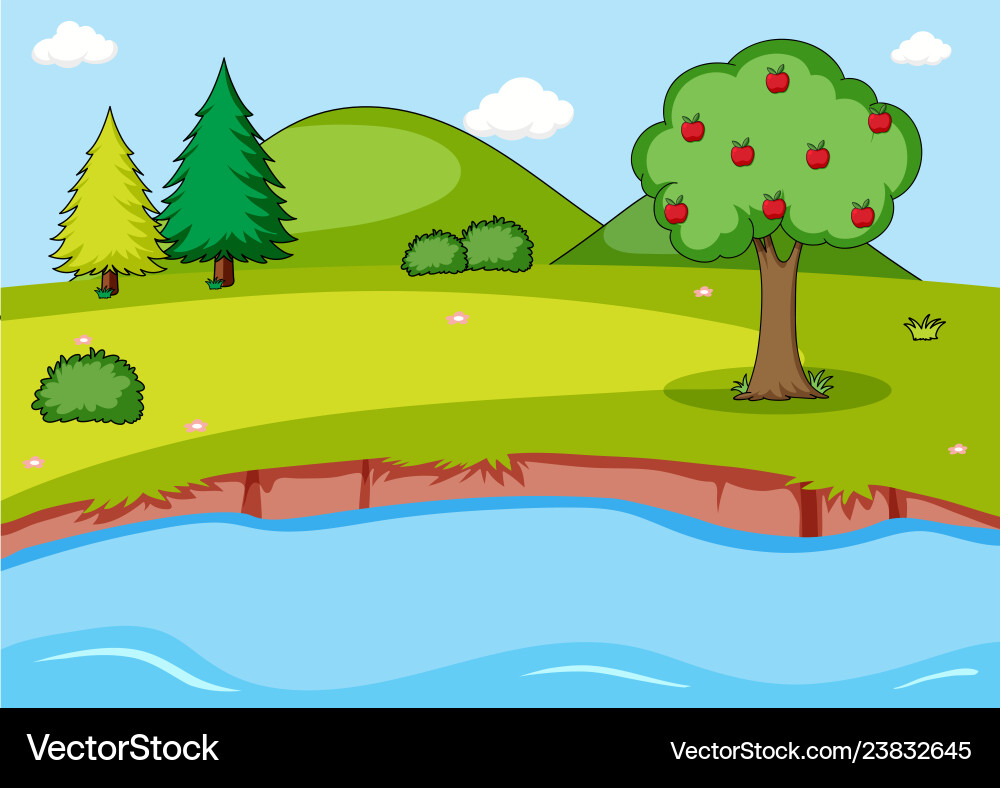 Simple nature landscape background Royalty Free Vector Image