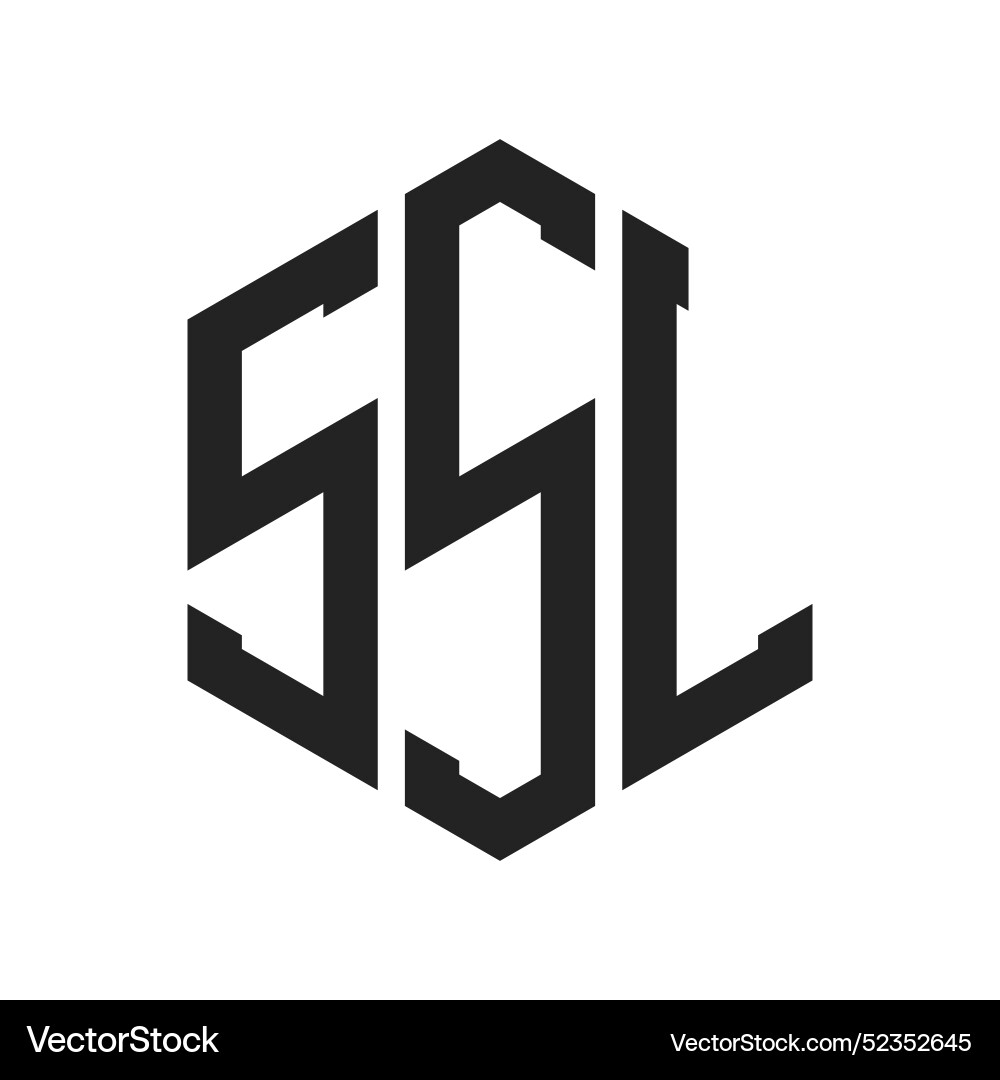 Ssl logo design initial letter monogram Royalty Free Vector