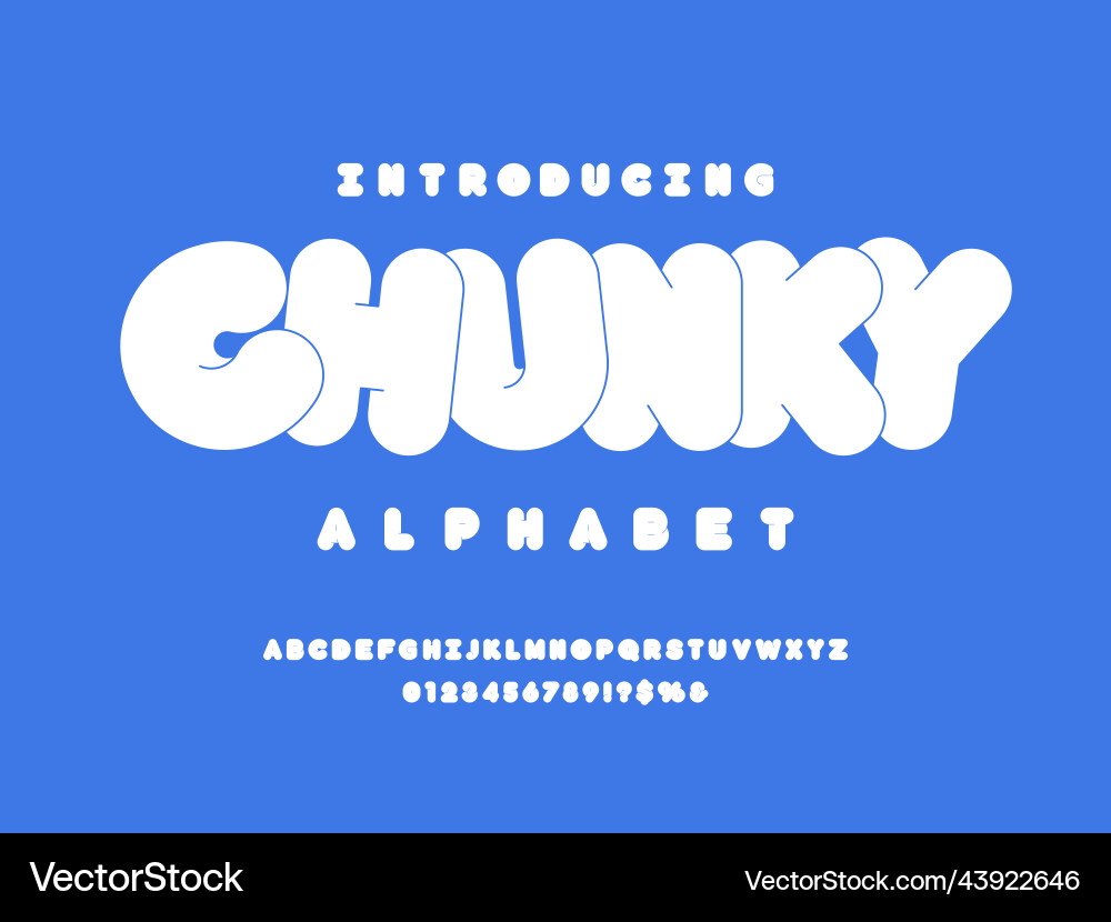Chunky font Royalty Free Vector Image - VectorStock