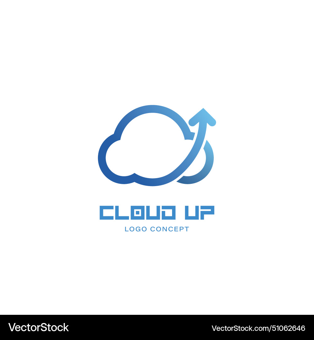 Cloud up icon logo symbol design template flat sty