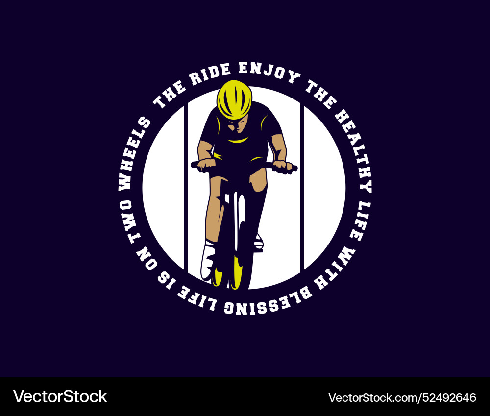 Cycling slogans with rider design for print Vector Image