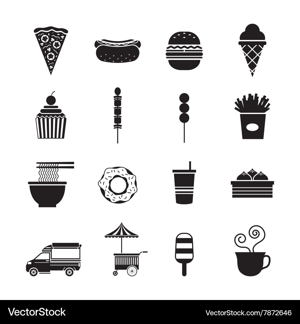 Delicious Food Icons Set Royalty Free Vector Image
