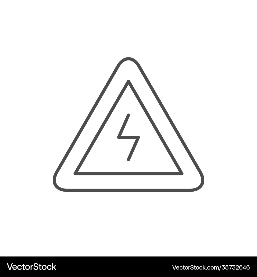 Electricity warning line outline icon Royalty Free Vector