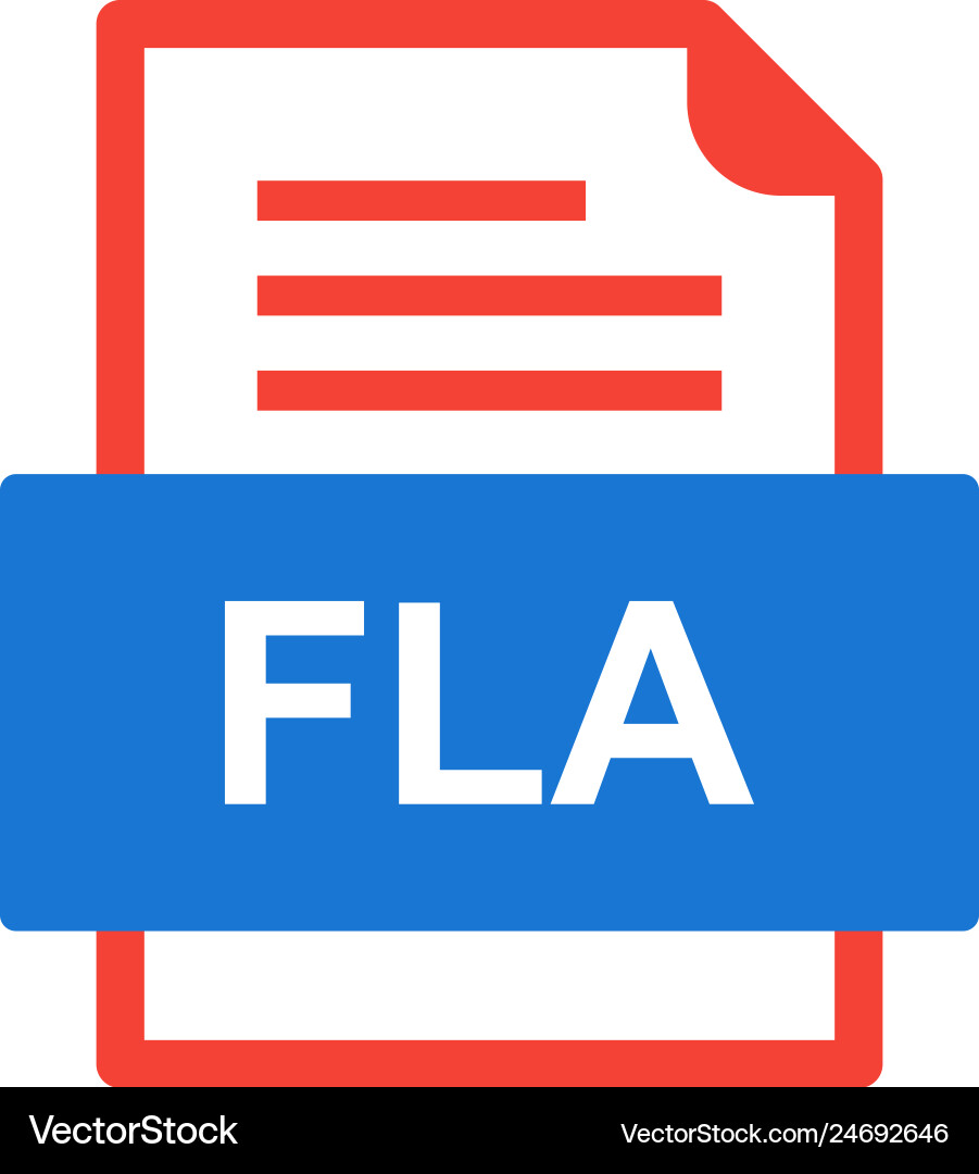 Fla file document icon Royalty Free Vector Image