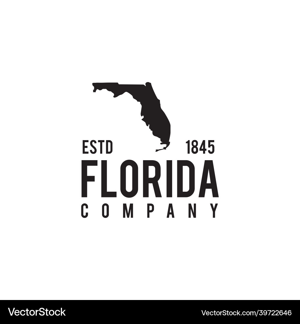Florida map state logo design Royalty Free Vector Image