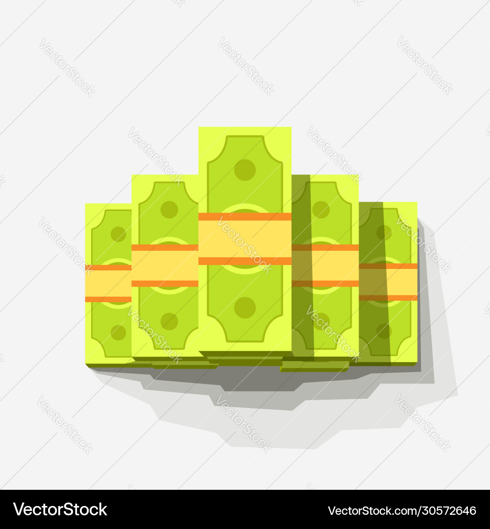 Green cartoon money on white Royalty Free Vector Image