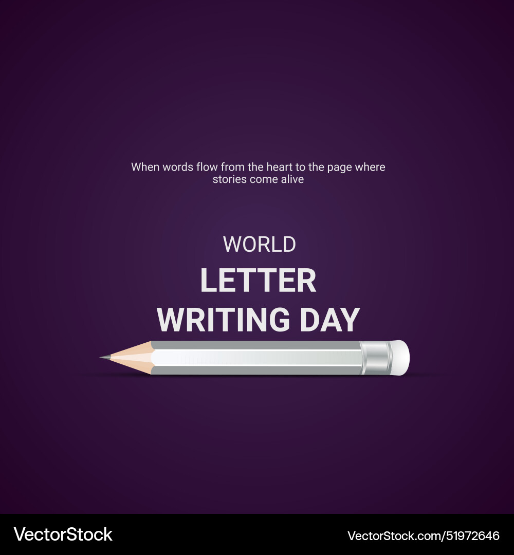 Letter writing day crative ads design letter Vector Image