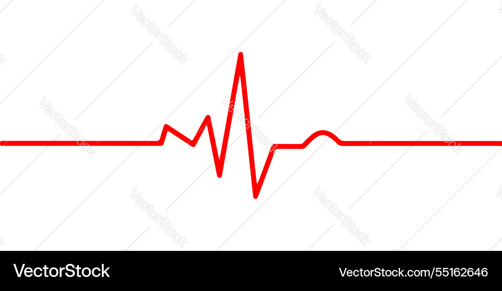 Red heartbeat line icon pulse trace ecg or ekg Vector Image