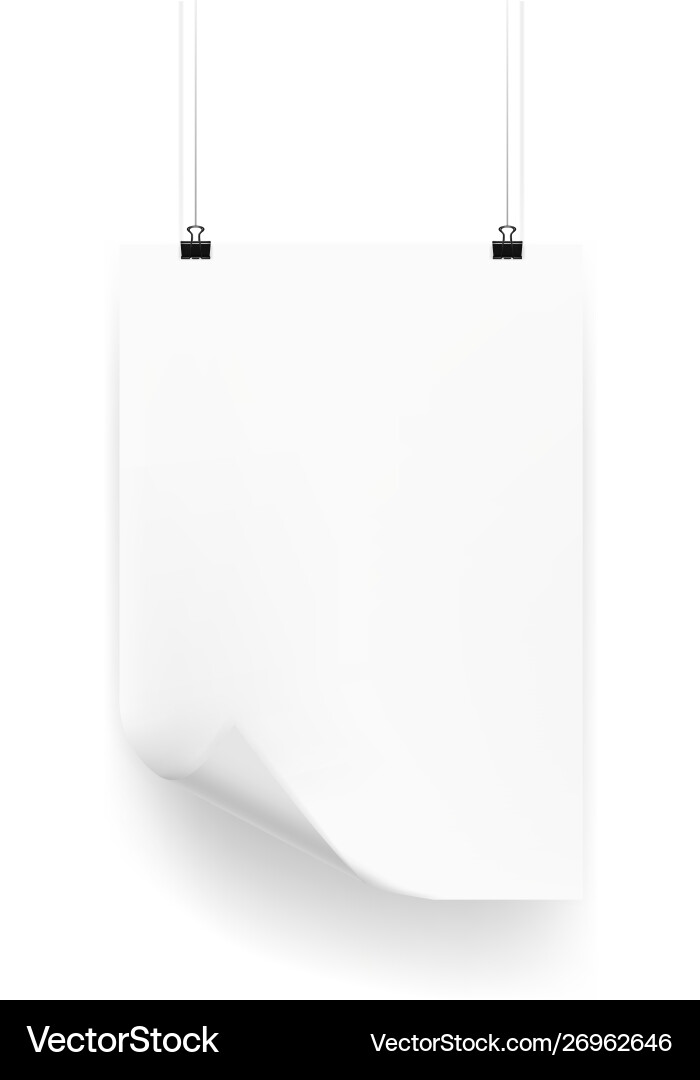 Weißes gerolltes Papier a4 Notiz Memo mit Schatten