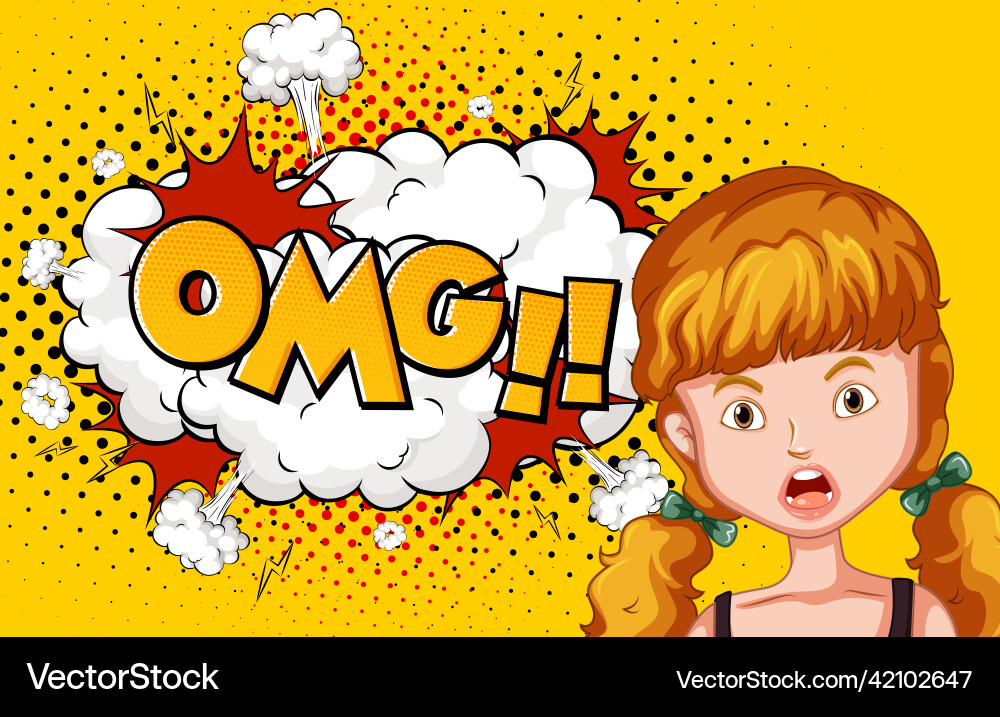 Abbreviation and facial expression retro comic Vector Image