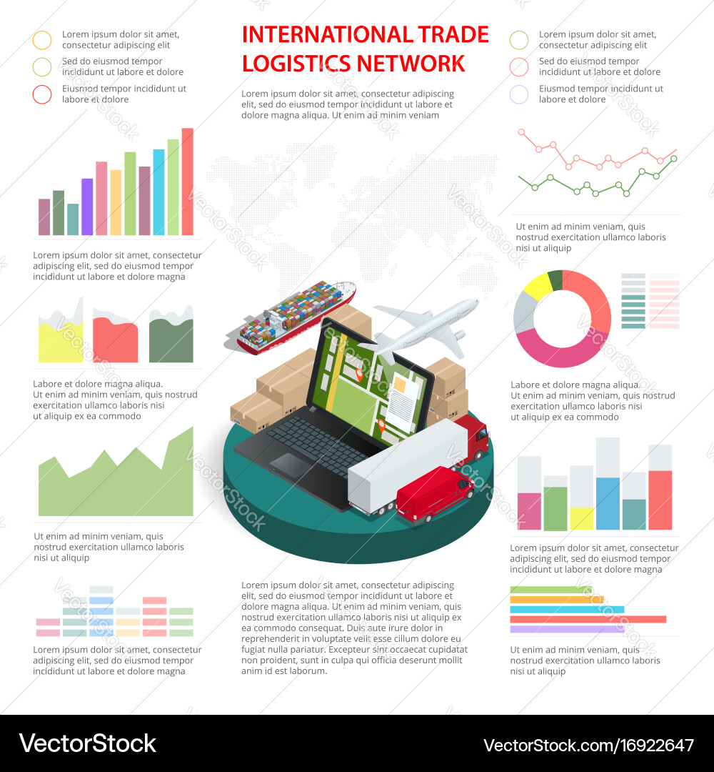 Business infographics global logistics network Vector Image