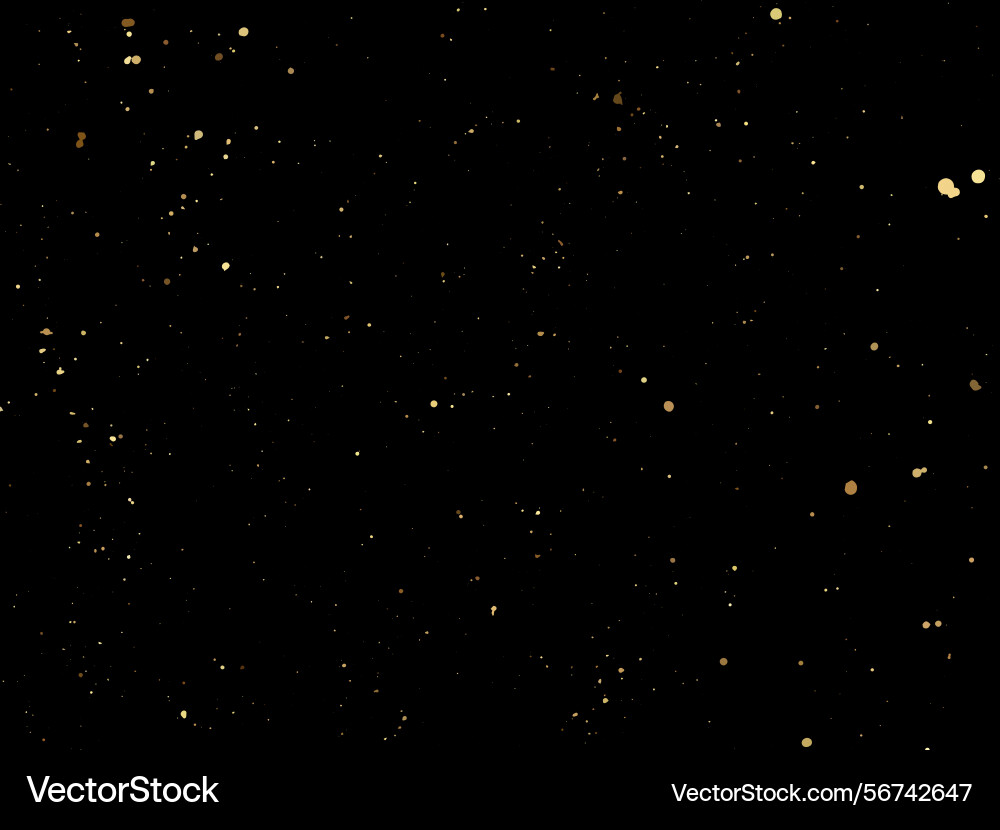 Elegant gold splatter texture on a black Vector Image