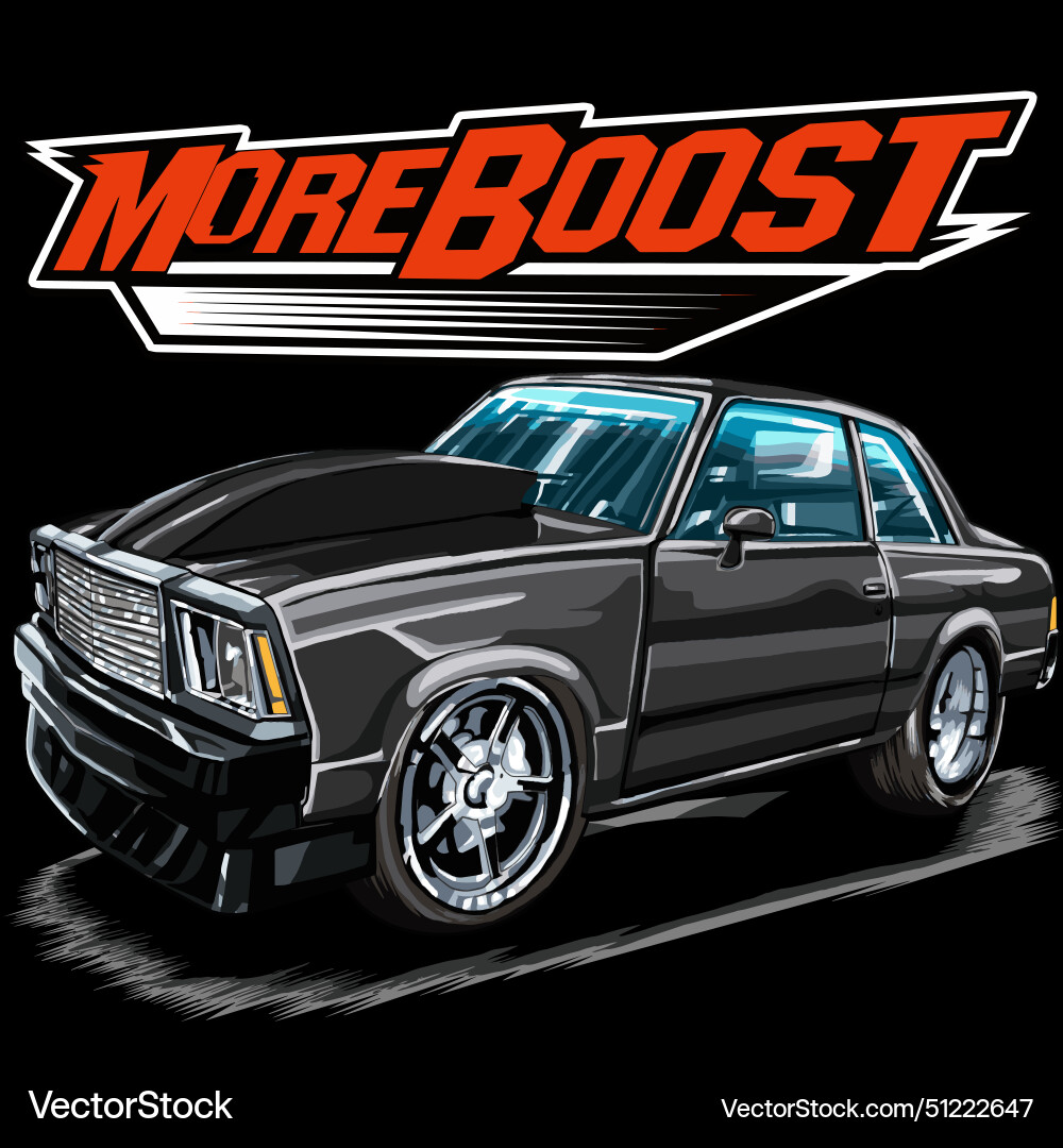 Grey drag racing car with black strip Royalty Free Vector