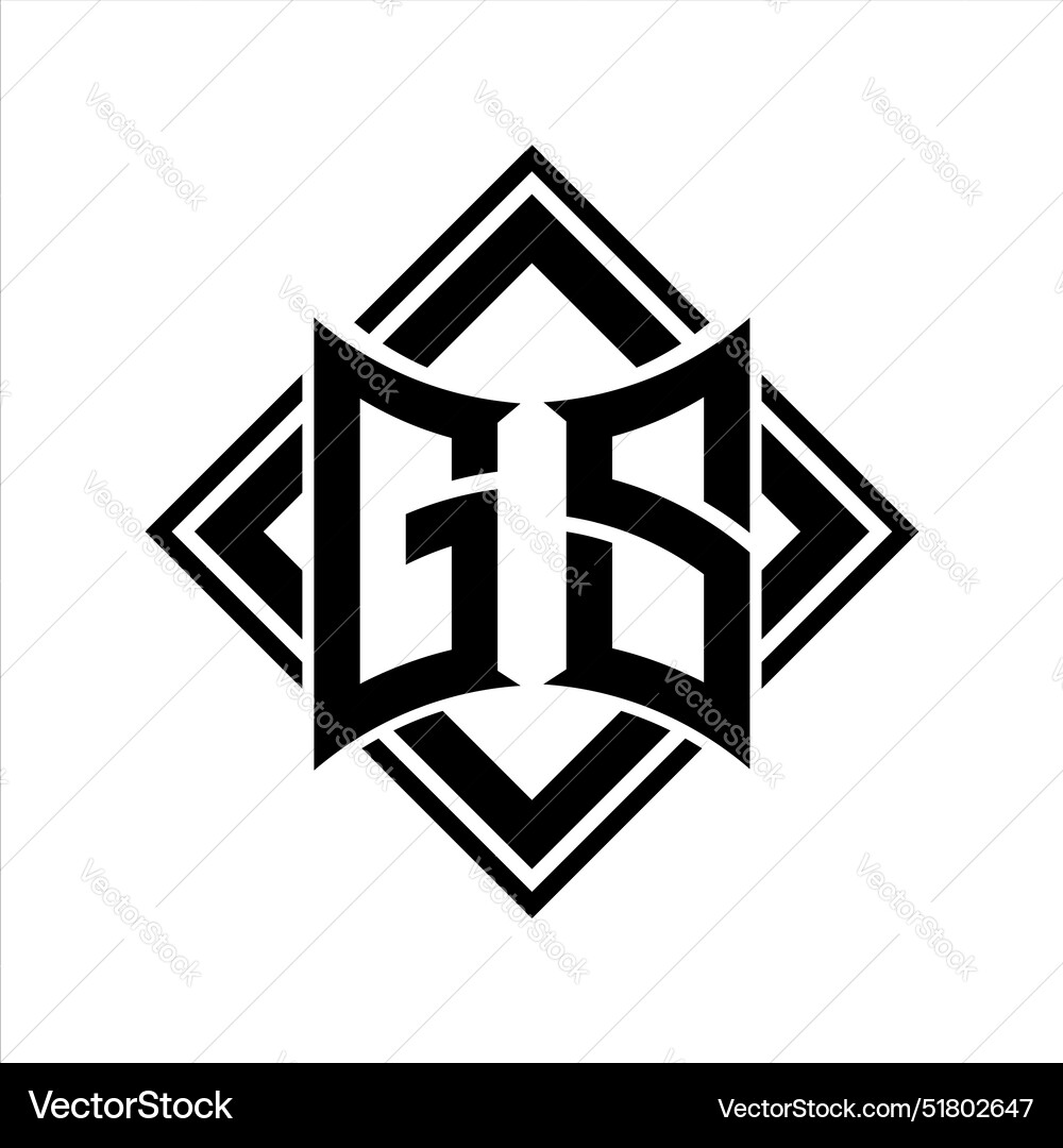 Gs letter logo with abstract shield shape with Vector Image