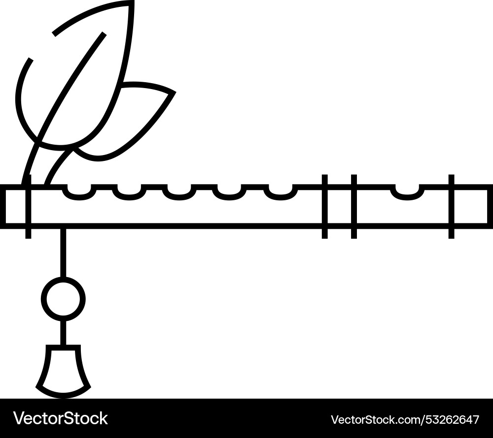 Krishna flute hinduism line icon Royalty Free Vector Image