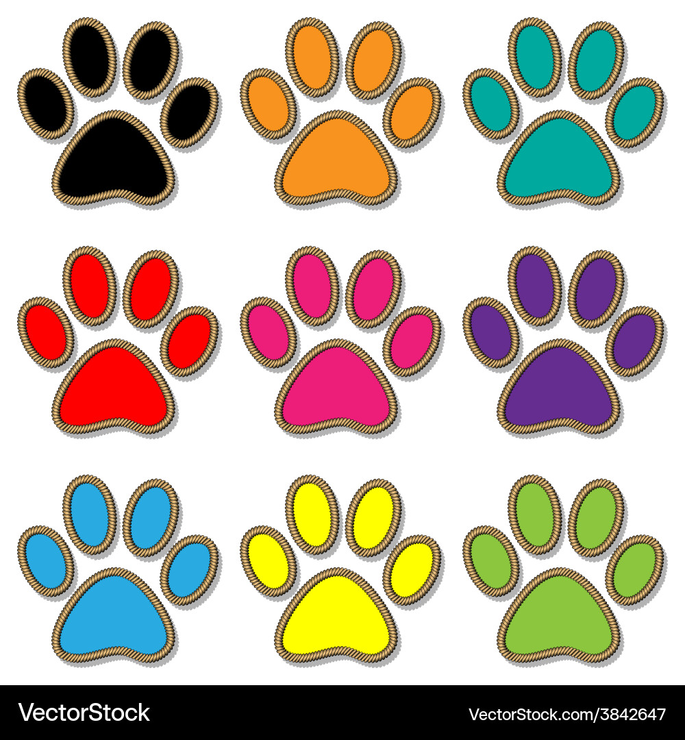 Paw print set Royalty Free Vector Image - VectorStock
