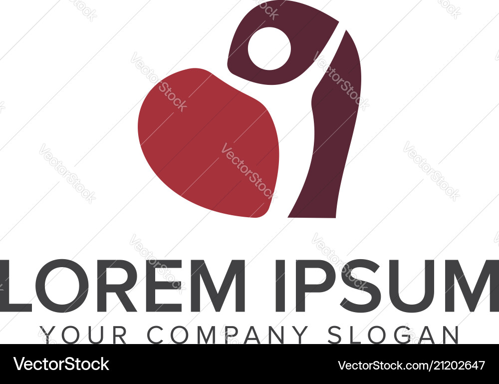 People with heart logo design concept template Vector Image