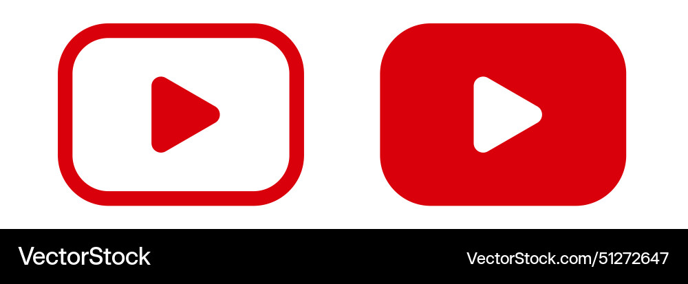 Red play button symbol icon Royalty Free Vector Image