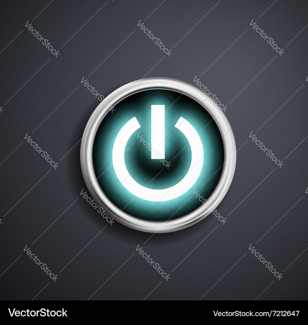 Round power button Royalty Free Vector Image - VectorStock