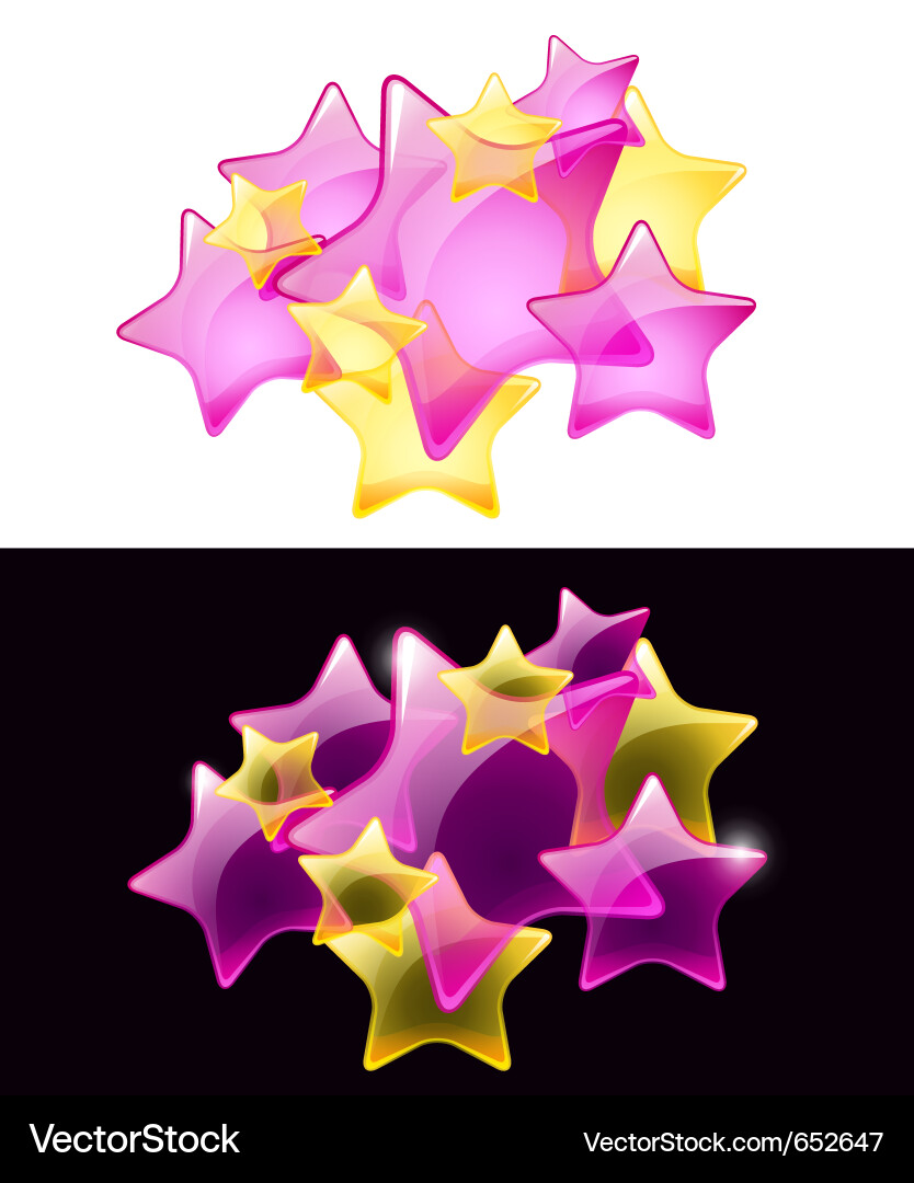 Stars with transparency Royalty Free Vector Image