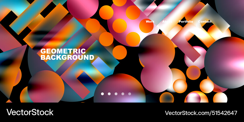 Various colorful geometric shapes abstract web Vector Image