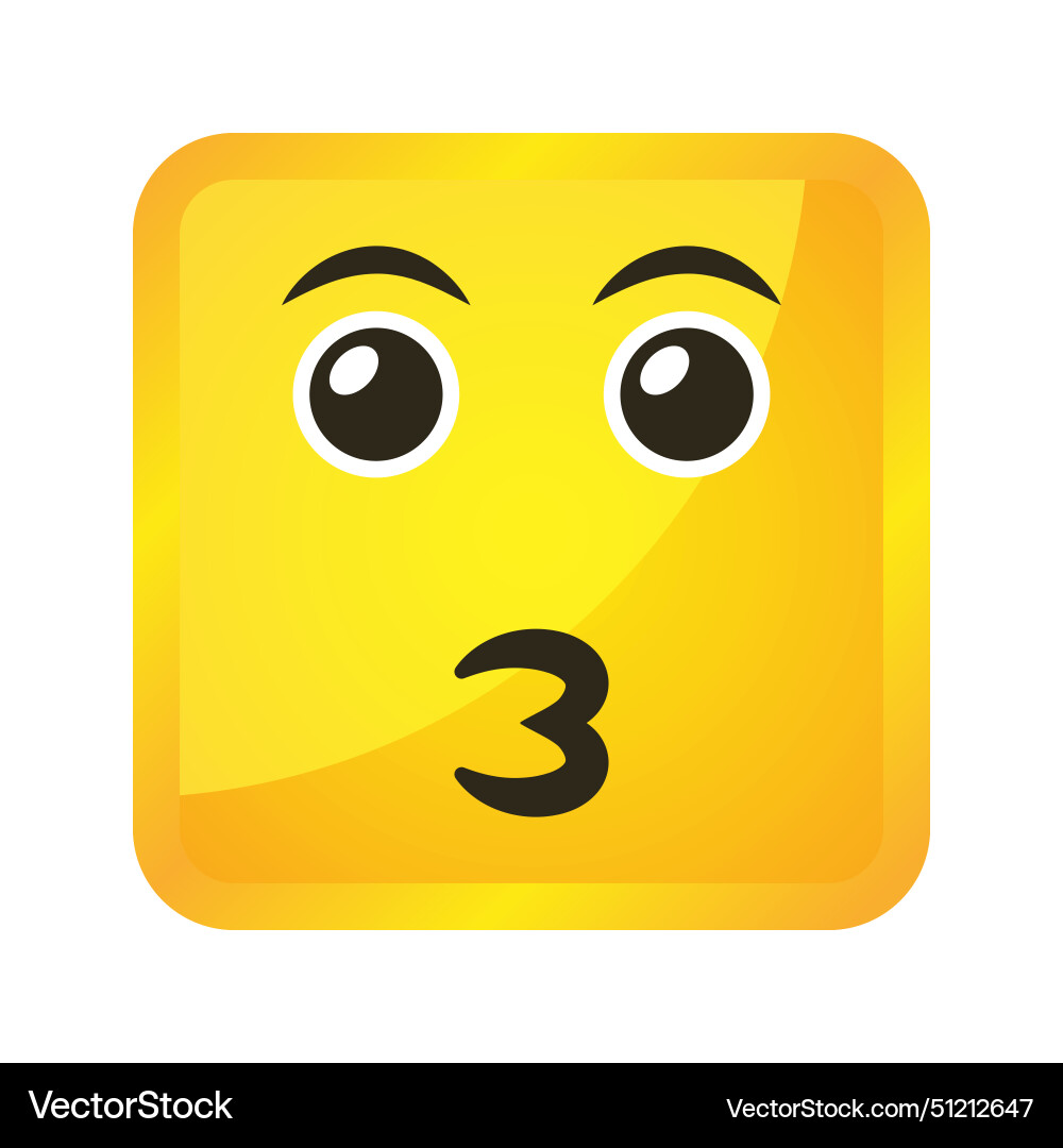 Yellow square emoticons and emojis in flat Vector Image