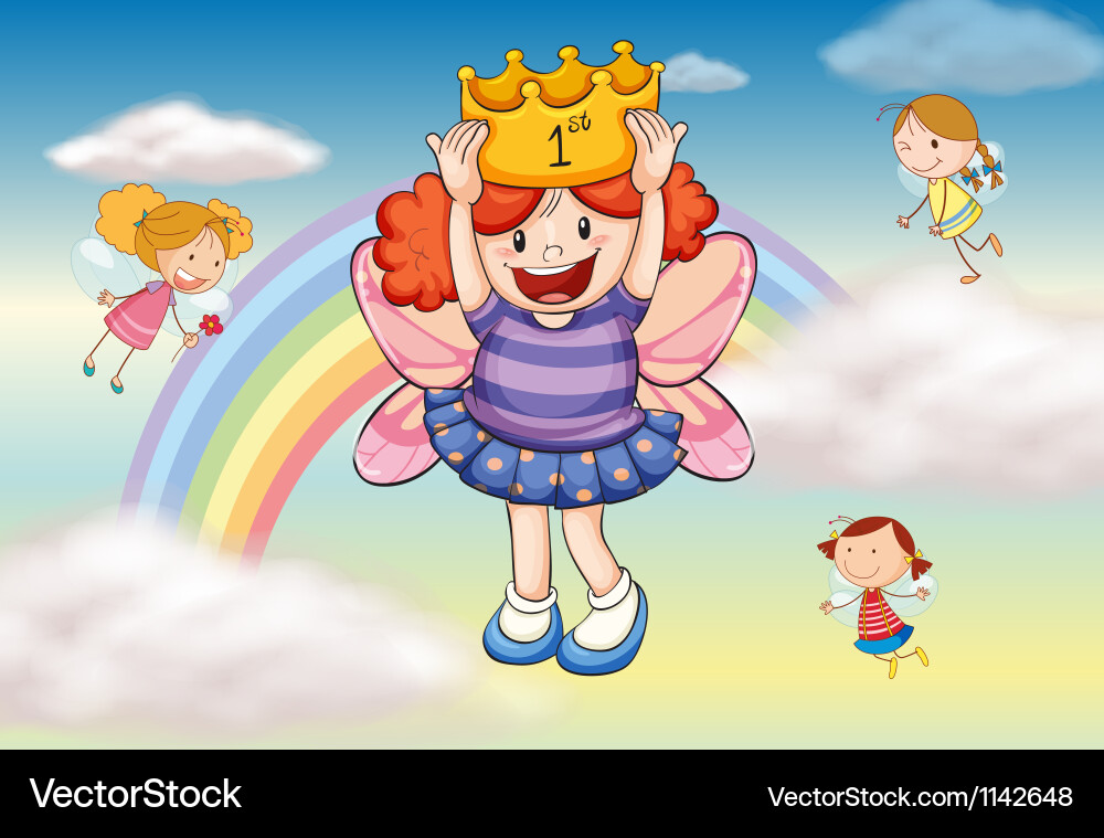 A girl with crown Royalty Free Vector Image - VectorStock