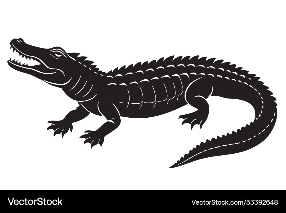 Alligator silhouette Royalty Free Vector Image