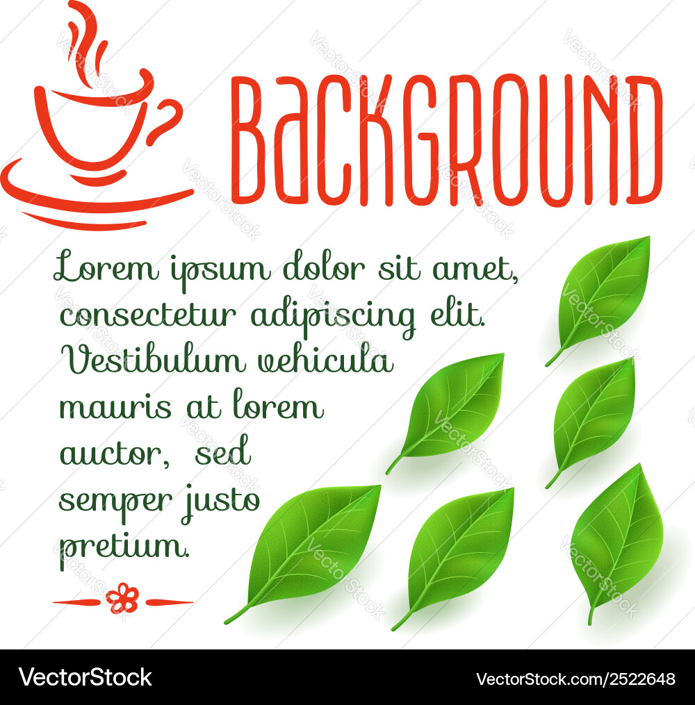 Green Tea Background Royalty Free Vector Image
