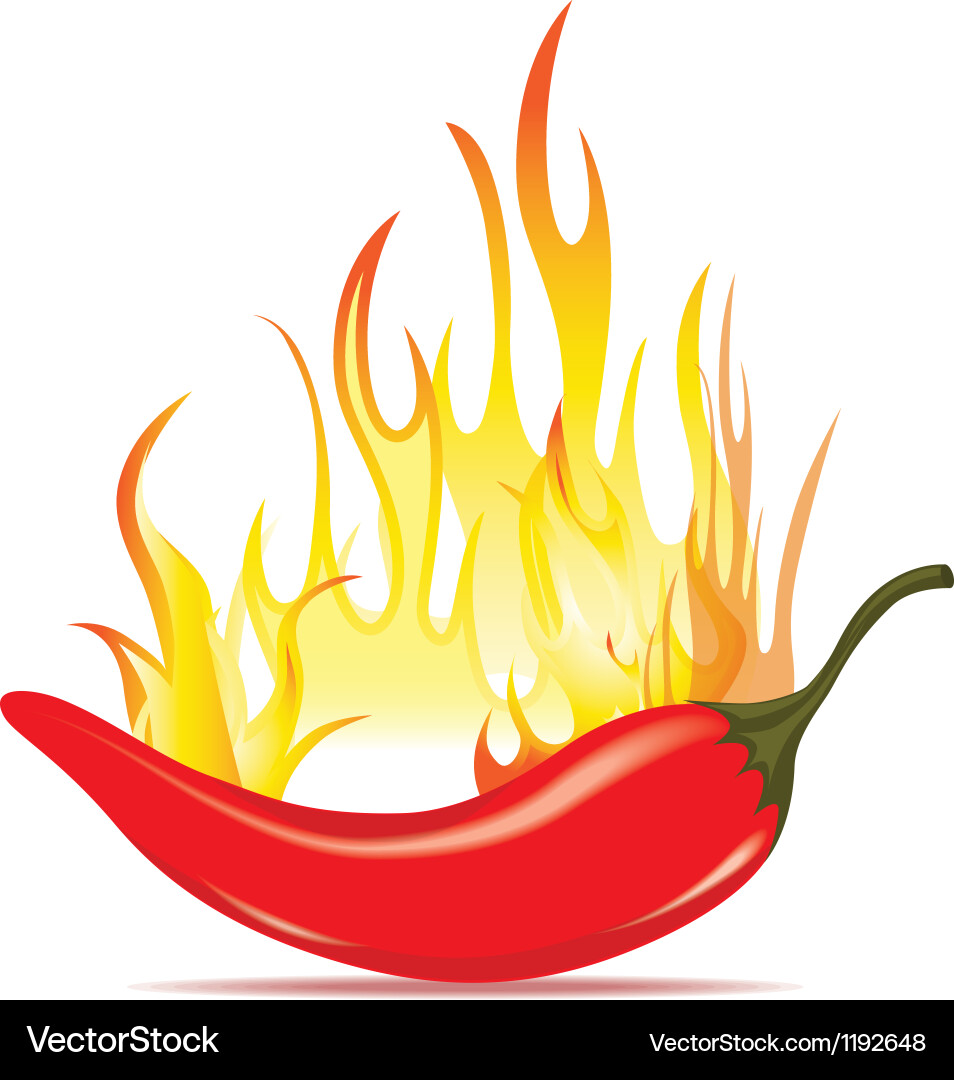 Hot chilli pepper in energy fire Royalty Free Vector Image