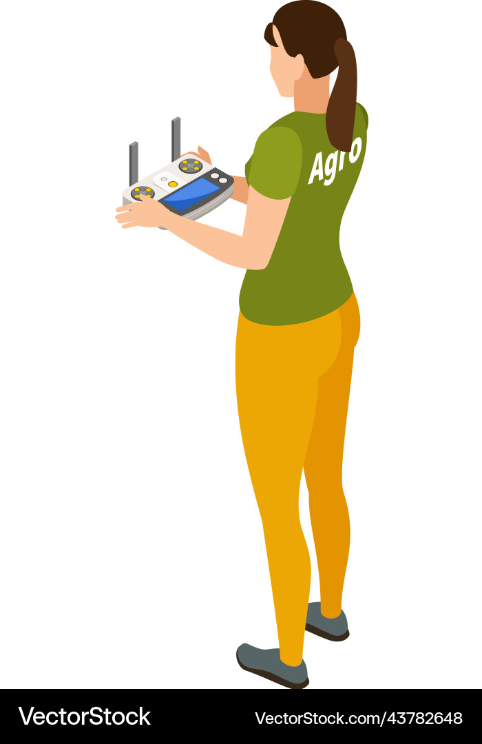 Isometric drone operator Royalty Free Vector Image