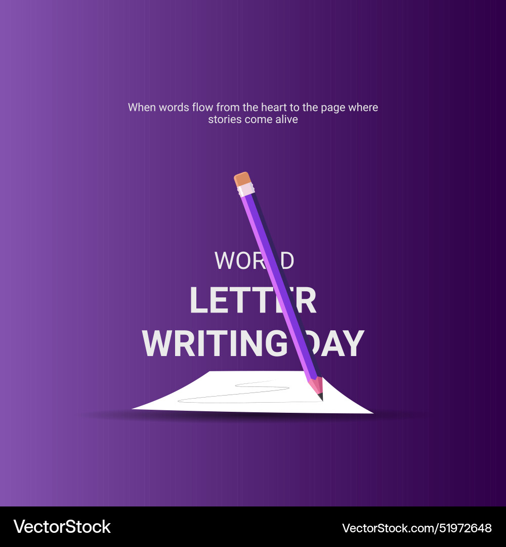 Letter writing day crative ads design letter Vector Image
