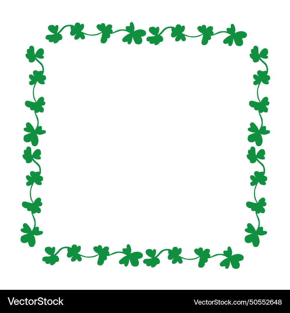 Square frame with clover plant and place Vector Image