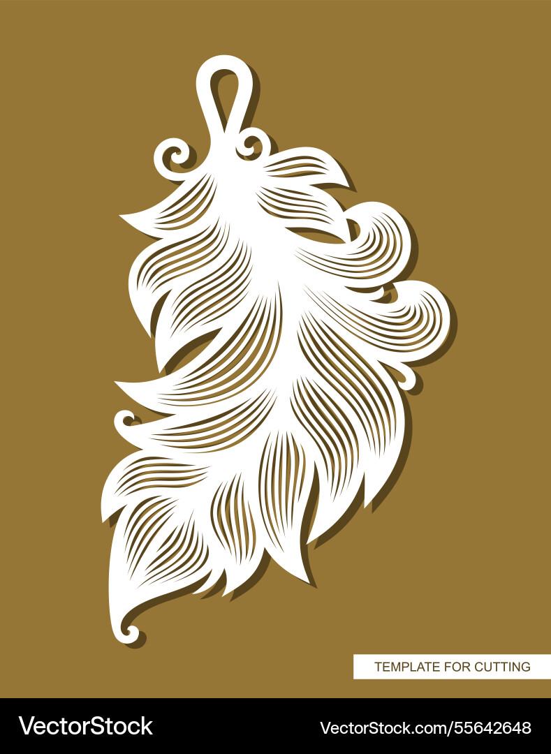 Stylized feather pendant Royalty Free Vector Image