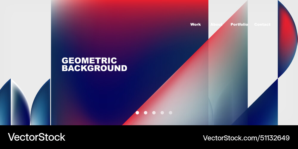 A geometric background with red blue and white Vector Image