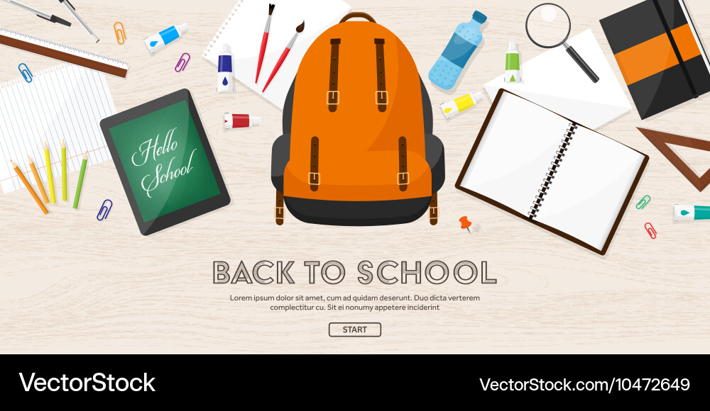 Back to school flat style Royalty Free Vector Image