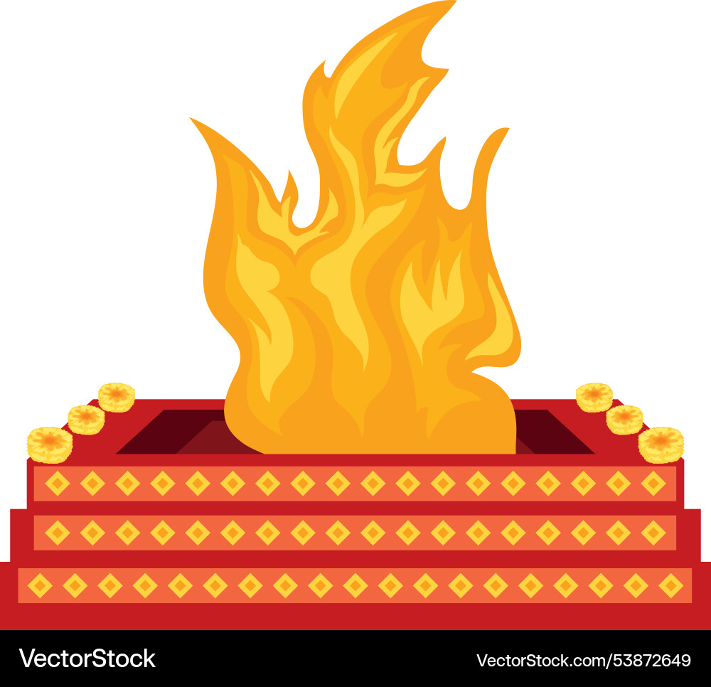 Havan kund hindu wedding ceremony Royalty Free Vector Image