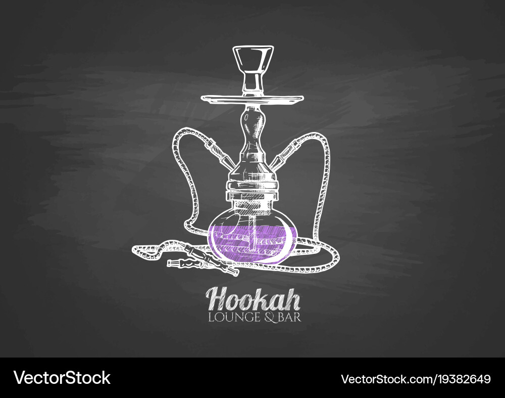Hookah on chalkboard Royalty Free Vector Image
